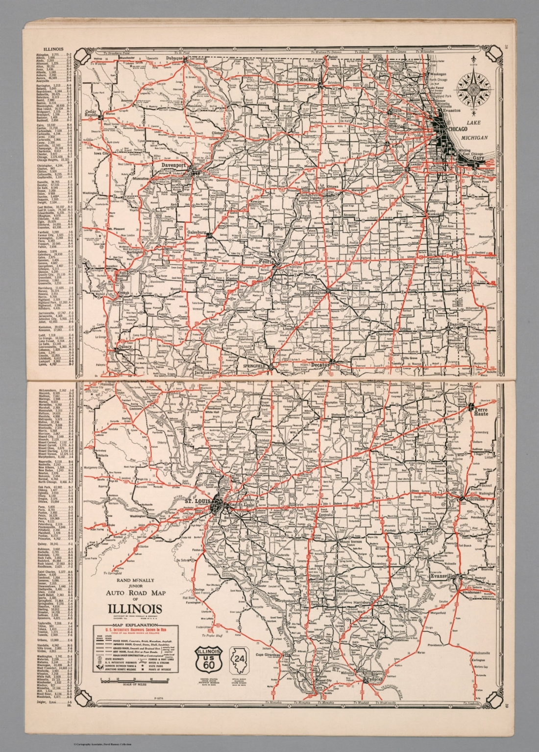 Junior Auto Road Map of Illinois - David Rumsey Historical Map Collection