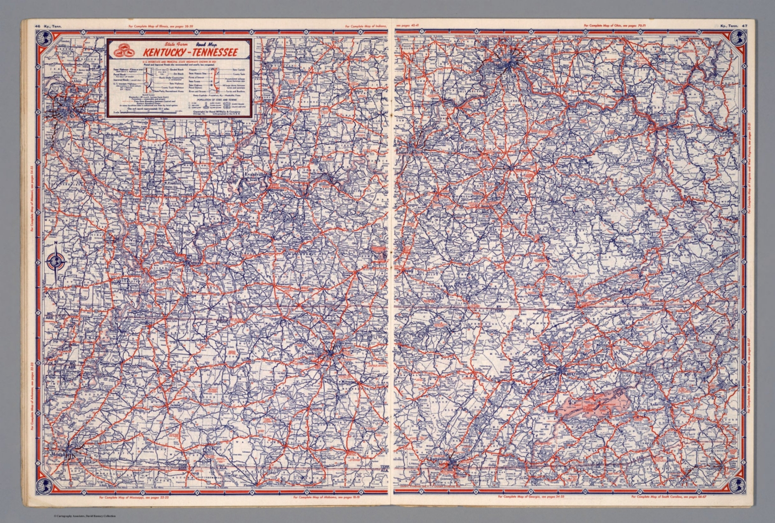 State Farm Road map: Kentucky - Tennessee - David Rumsey Historical Map ...