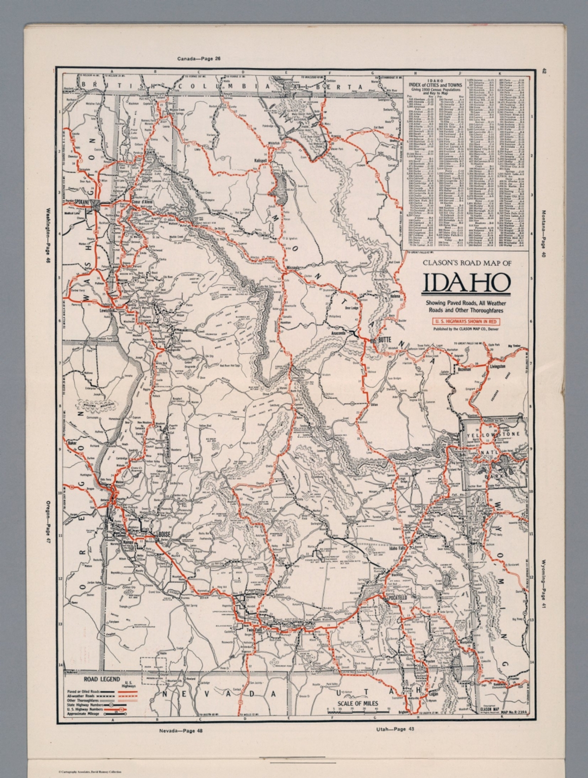 Clason's Road Map of Idaho - David Rumsey Historical Map Collection