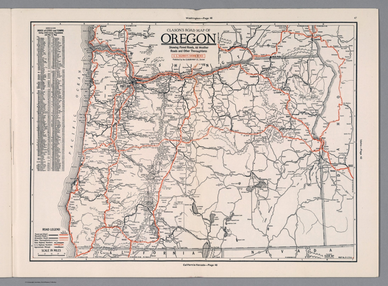 Clason's Road Map of Oregon - David Rumsey Historical Map Collection