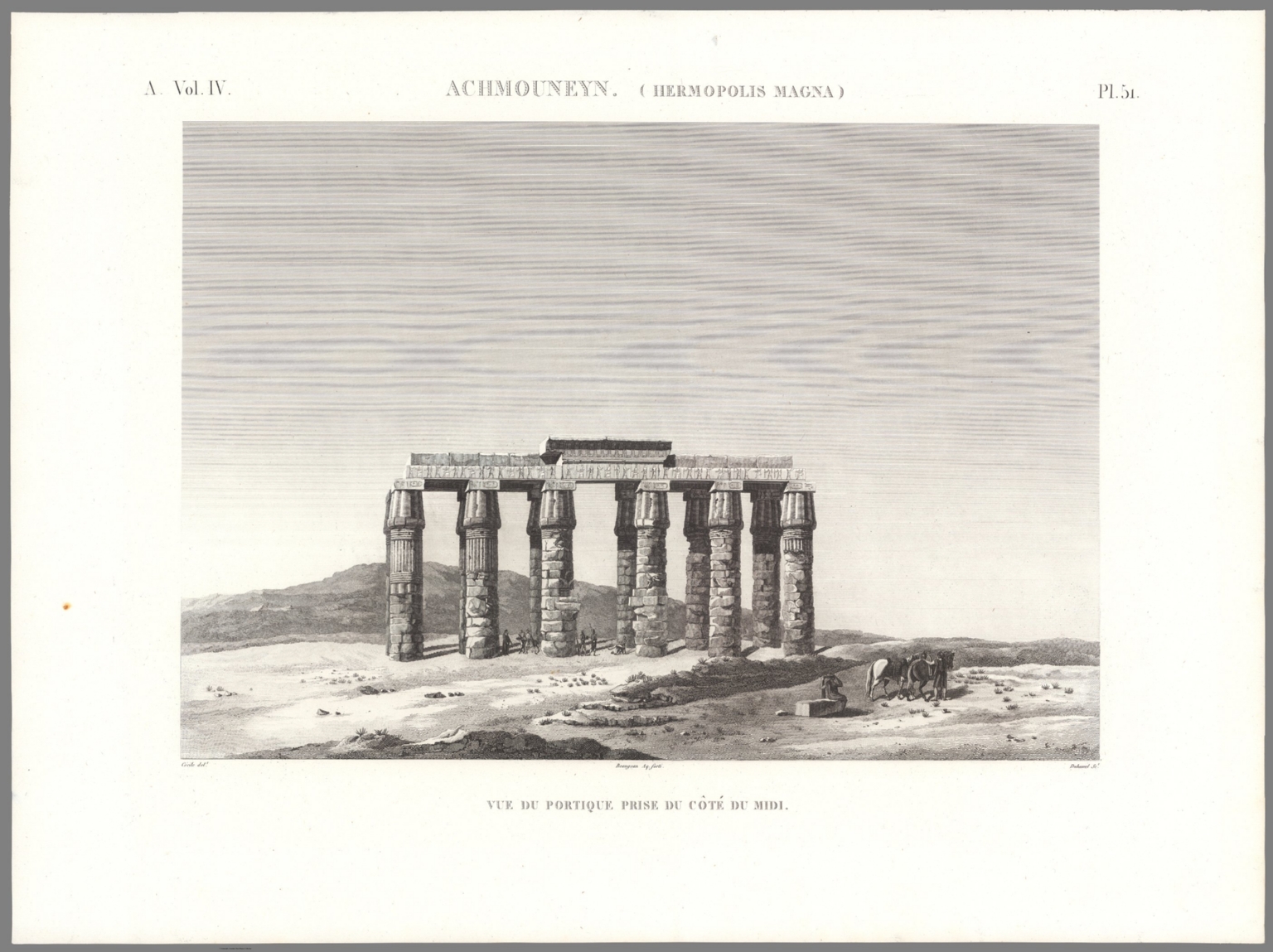 Planche 51 Achmouneyn (Hermopolis magna). Vue Du Portique Prise Du Côté ...