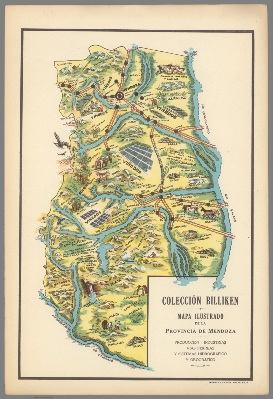 Mapa ilustrado de la Provincia de Mendoza - David Rumsey Historical Map ...