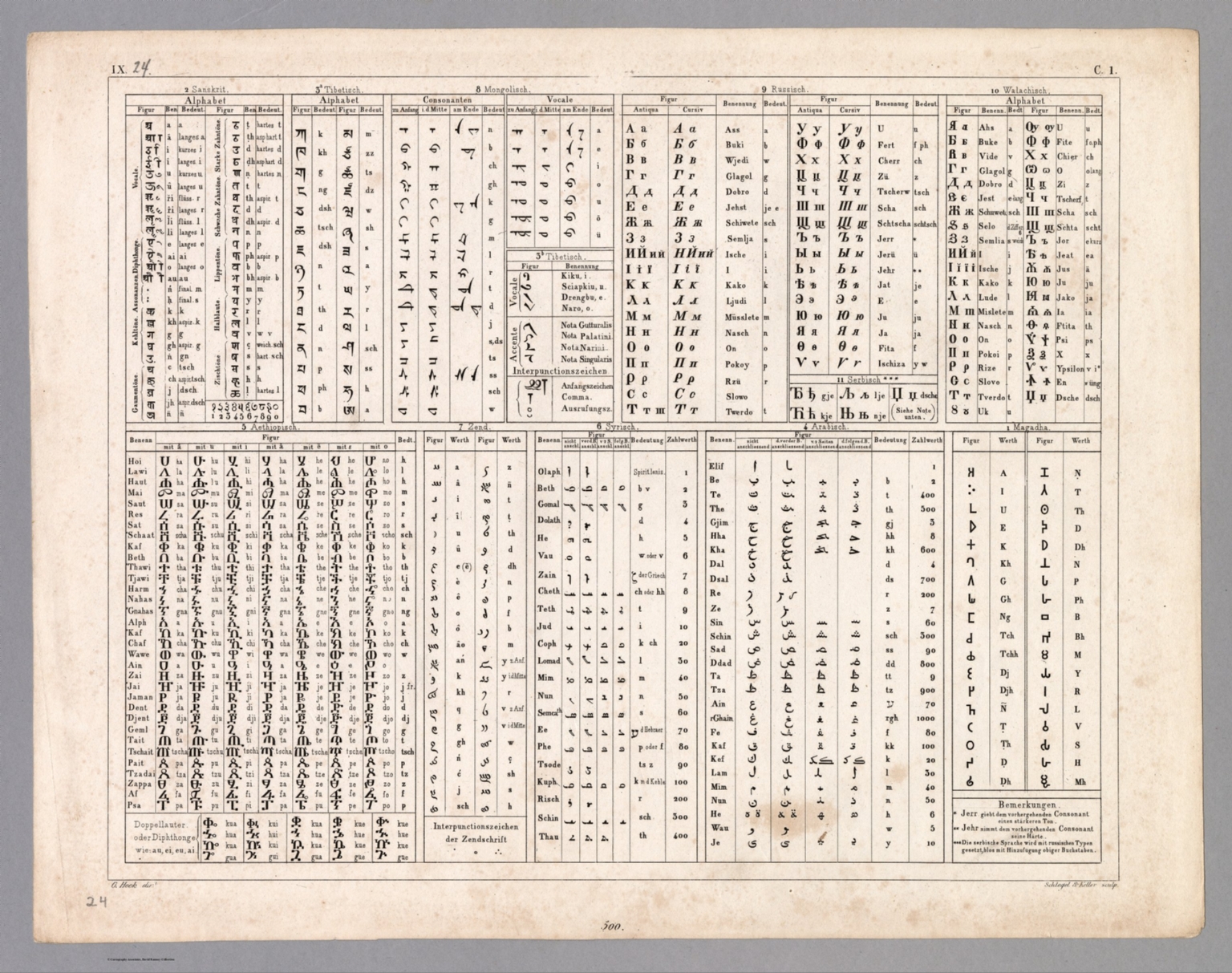 View: Plate 24. Alphabets of Various Languages for Use by Engravers ...