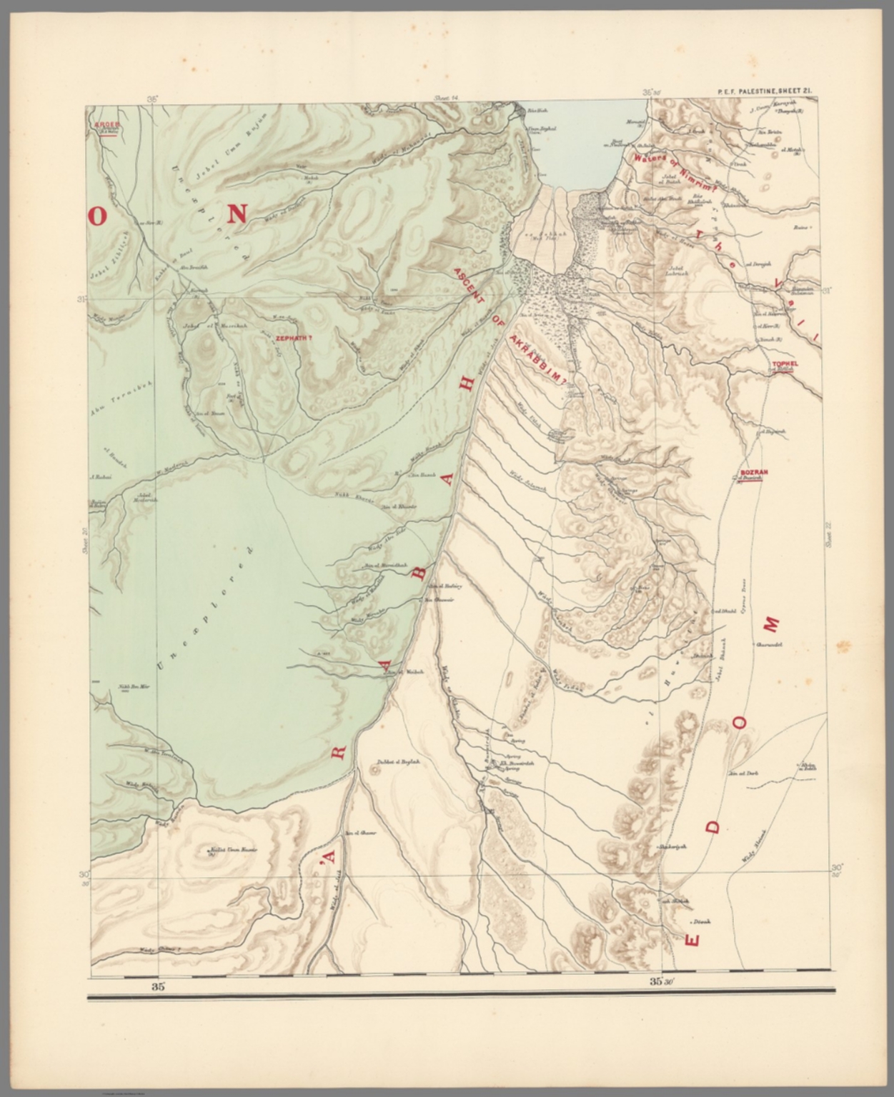 P.E.F. Palestine, sheet 21. Bozrah - David Rumsey Historical Map Collection