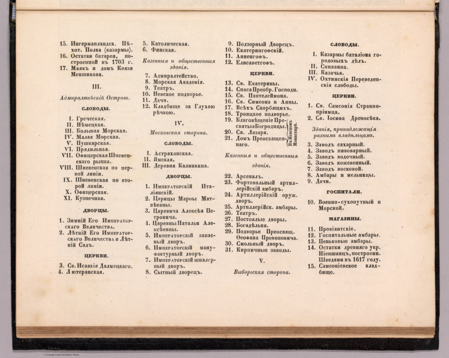 Text: (Continues) Iz"yasnenie plana Sankt-Peterburga v 1725 godu ...