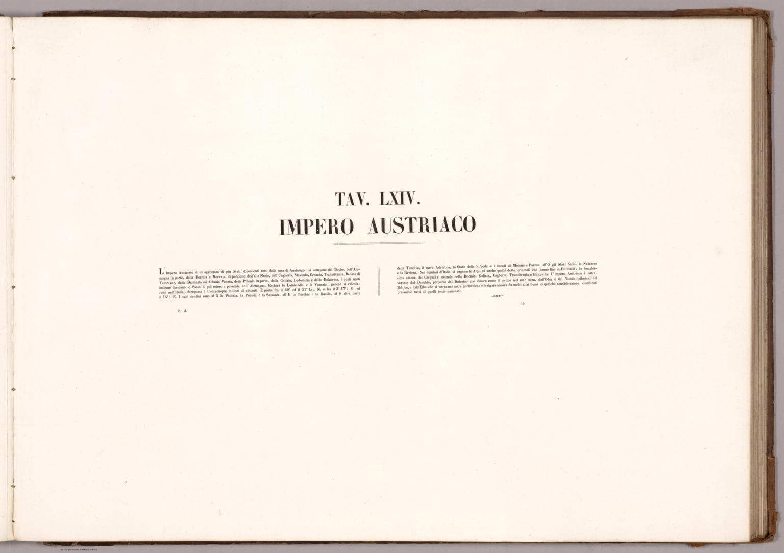 Text: Tav. LXIV. Impero Austriaco. - David Rumsey Historical Map Collection