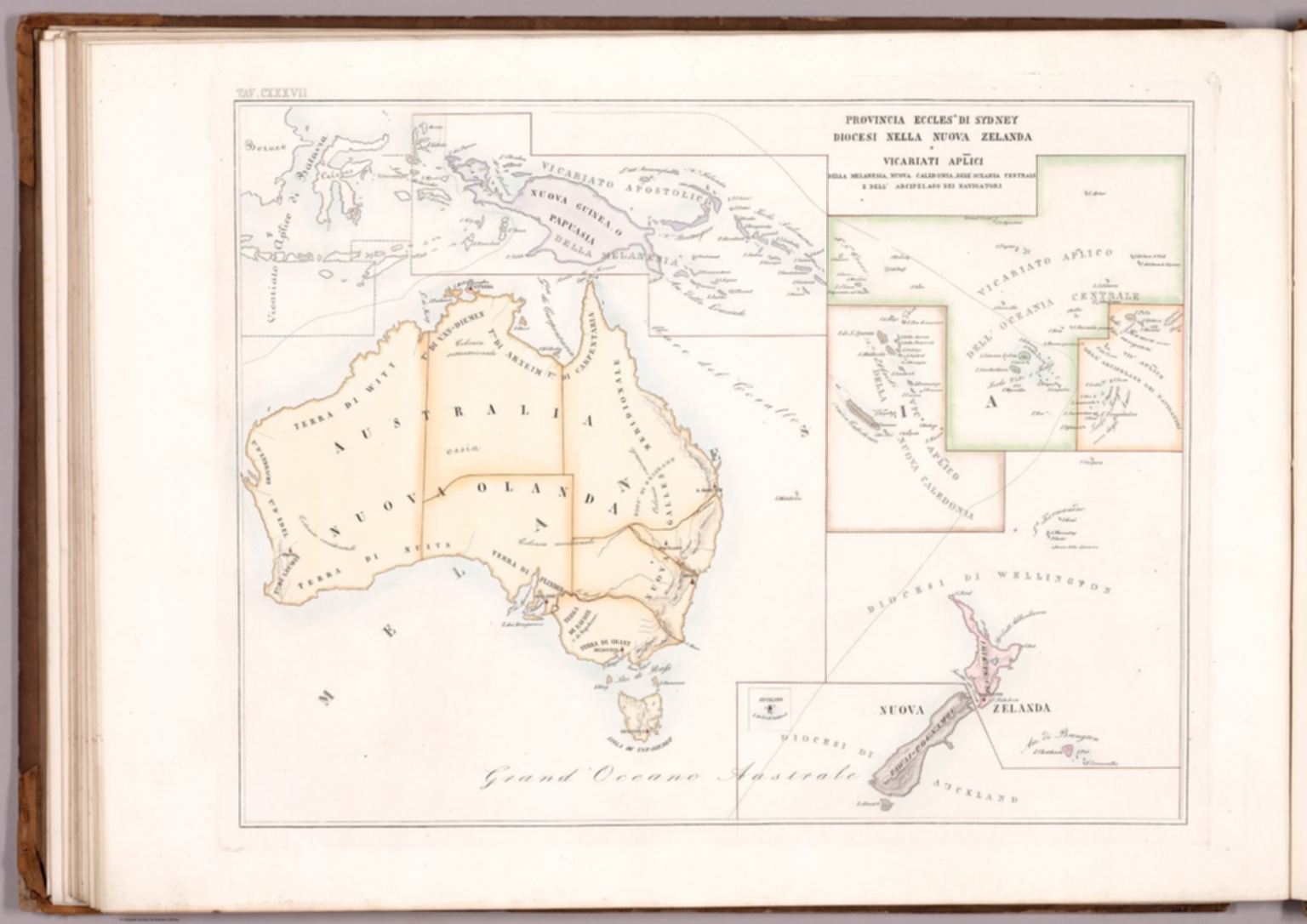 Tav. CXXXVII. Australia -- Prov. eccl. di Sidney -- Nuovo Zelanda ...