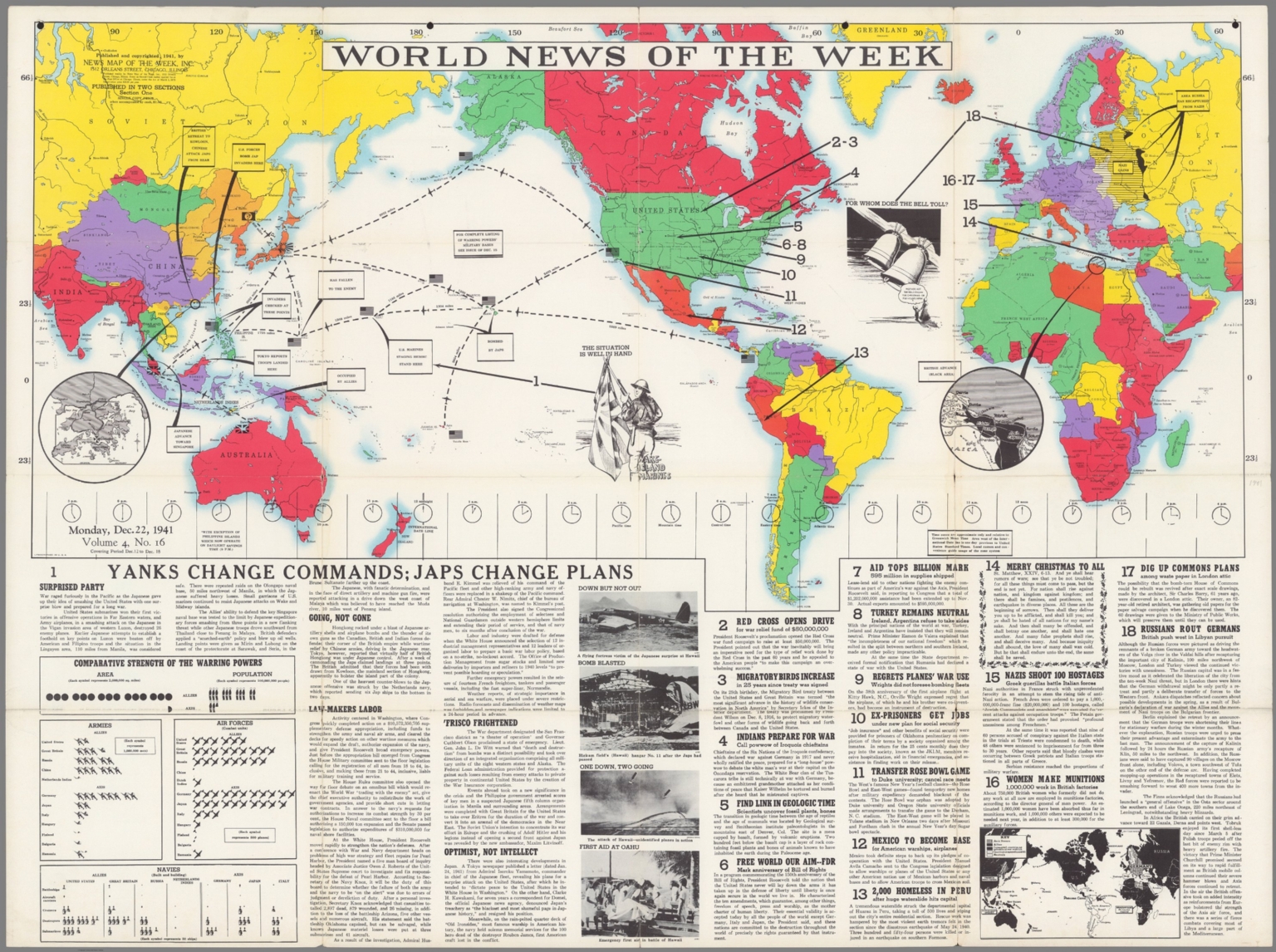 World News of the Week : Monday, Dec. 22, 1941. - David Rumsey ...