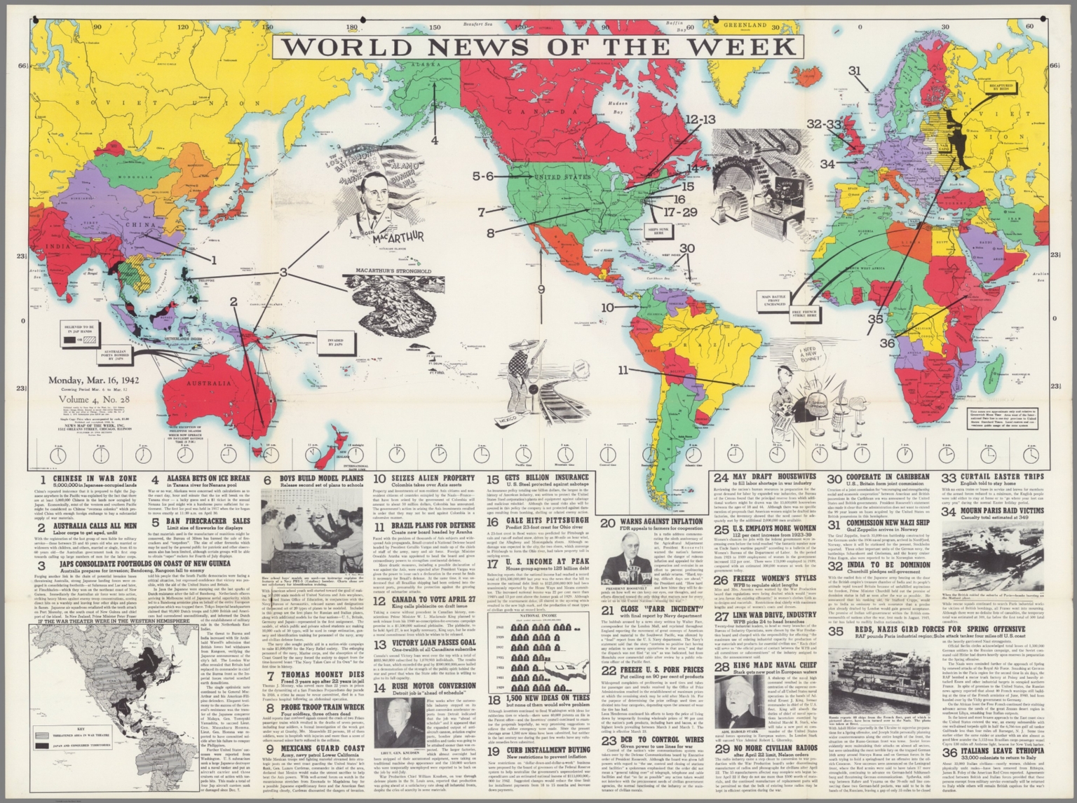 World News of the Week : Monday, Mar. 16, 1942. - David Rumsey ...