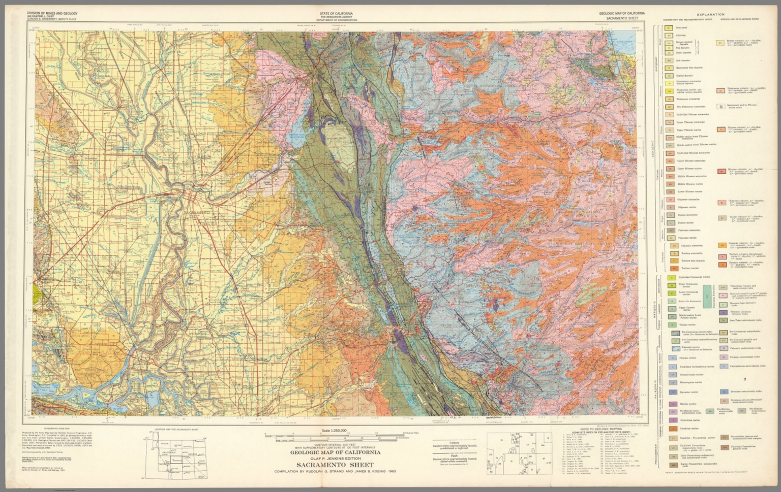Geologic Map of California, Sacramento Sheet. - David Rumsey Historical ...