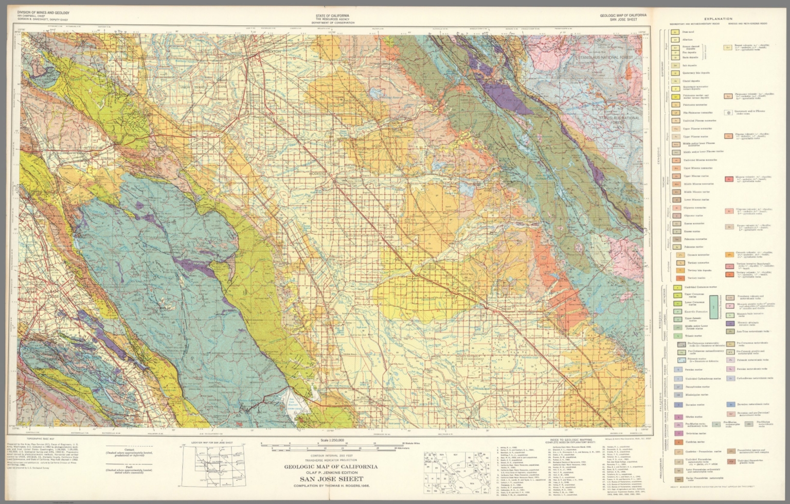 Geologic Map of California, San Jose Sheet. - David Rumsey Historical ...