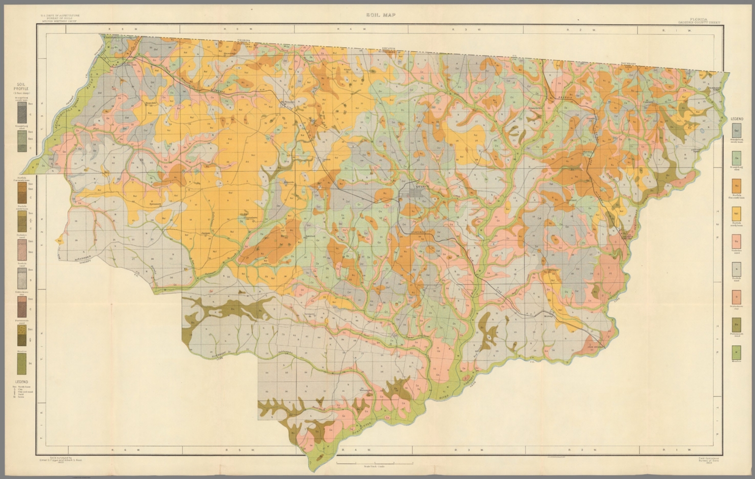 15. Soil Map, Gladsden County Sheet, Florida. - David Rumsey Historical ...