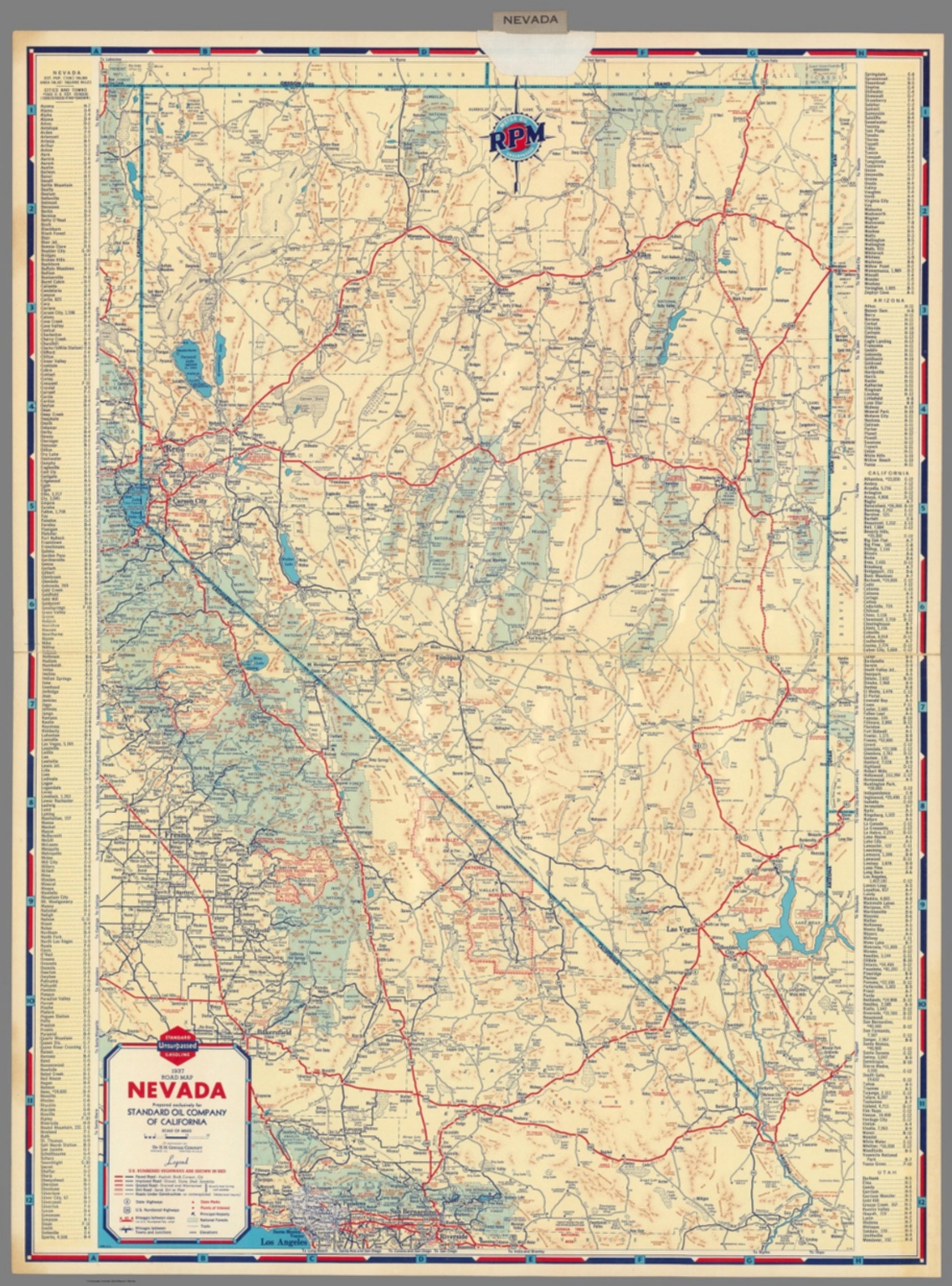 1937 road map of Nevada - David Rumsey Historical Map Collection