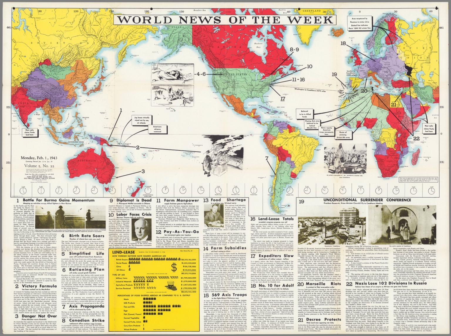 World News of the Week : Monday, Feb. 1, 1943. - David Rumsey ...