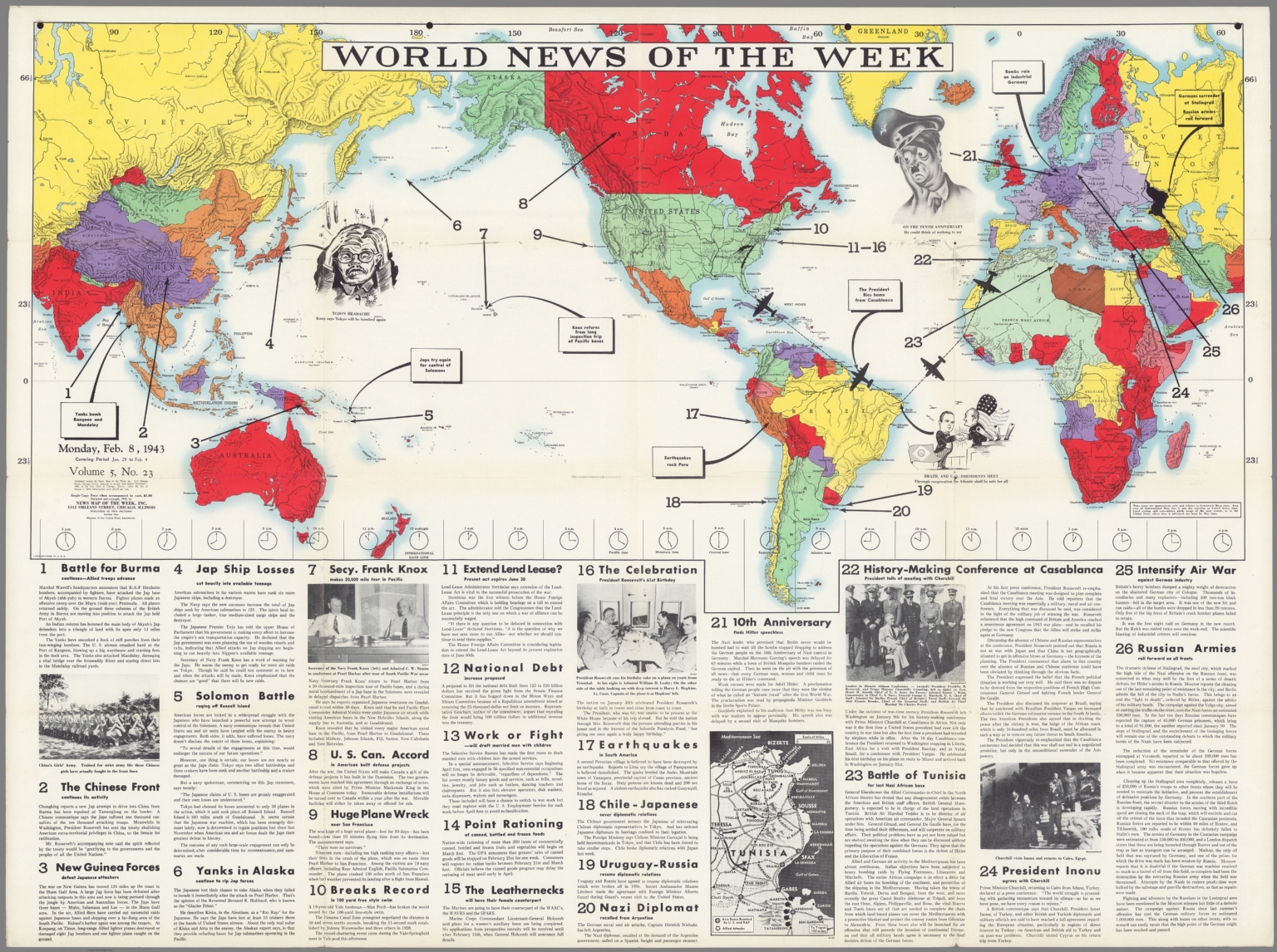 World News of the Week : Monday, Feb. 8, 1943. - David Rumsey ...