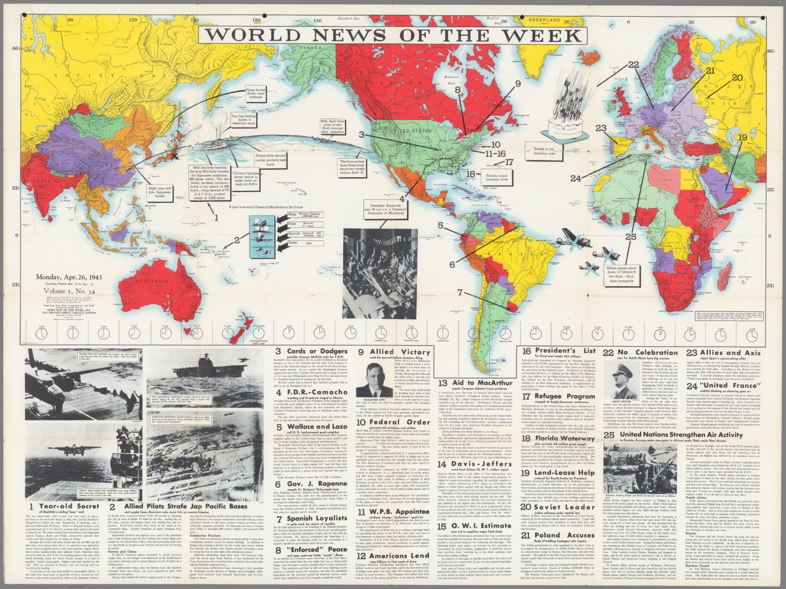 World News of the Week : Monday, Apr. 26, 1943. - David Rumsey ...