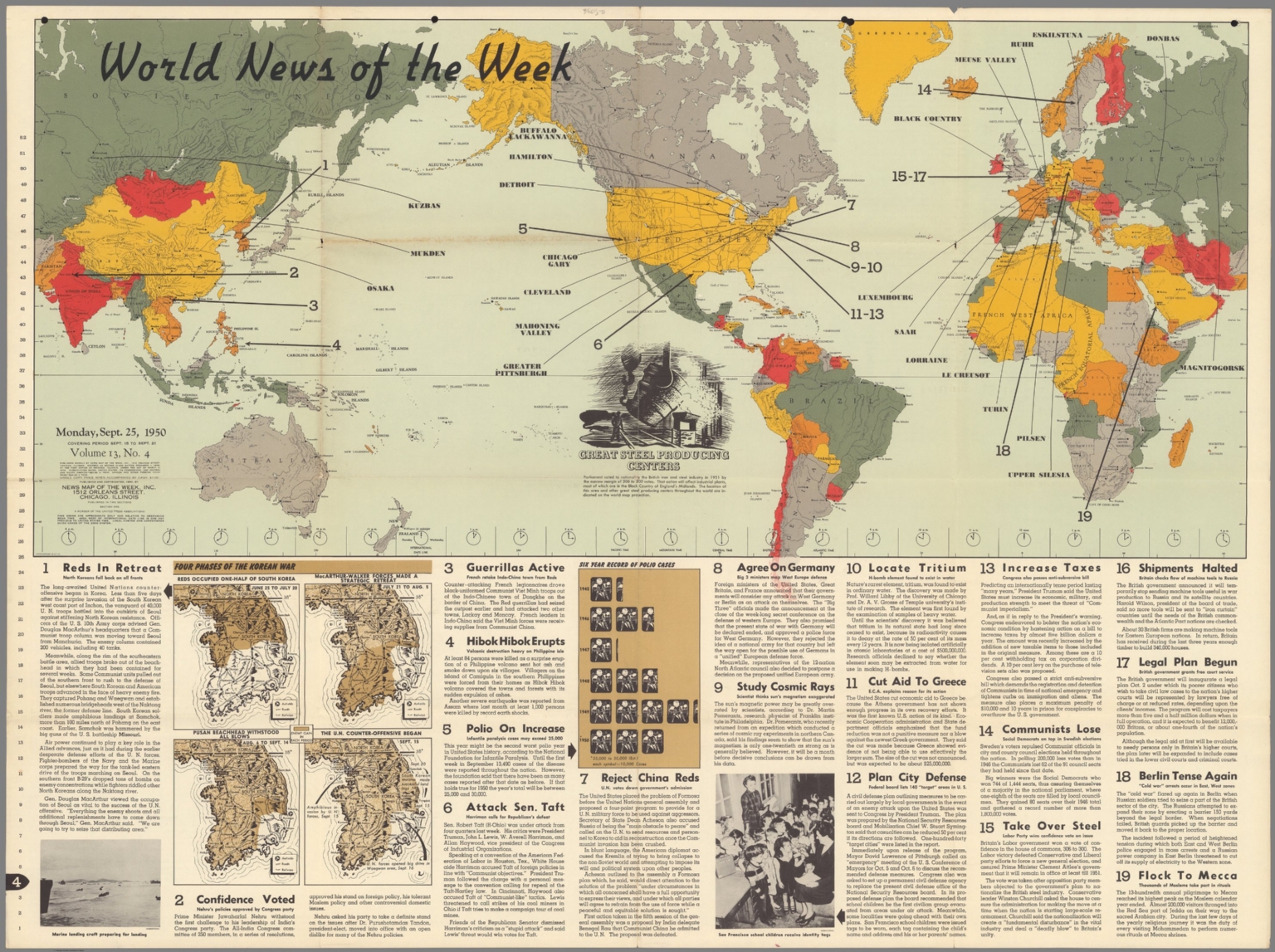 World News of the Week : Monday, Sept. 25, 1950. - David Rumsey ...