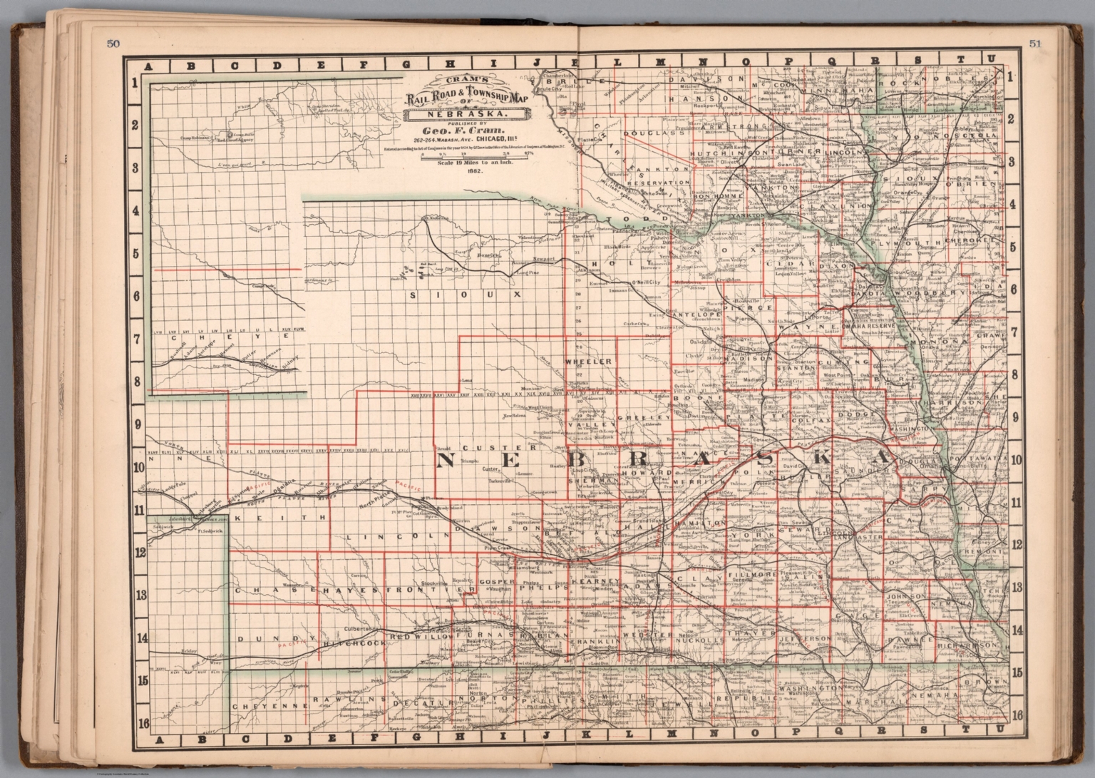 New railroad and county map of Nebraska. - David Rumsey Historical Map ...