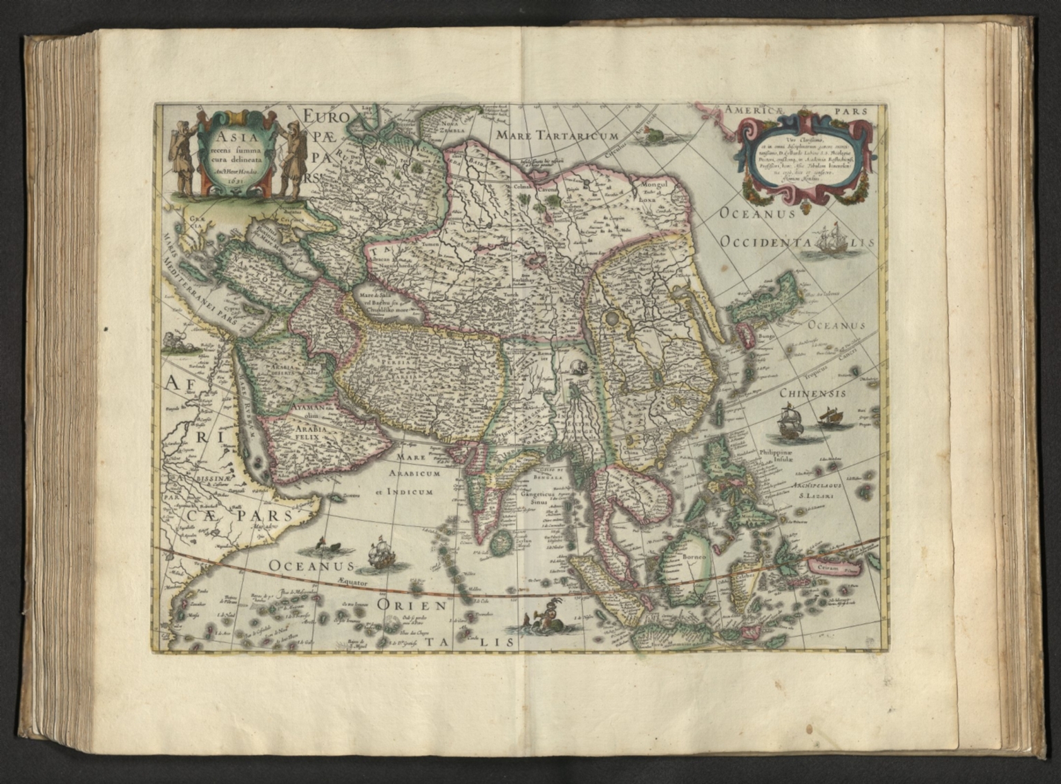 Asia recens summa cura delineata Auct. Henr. Hondio 1631. Dedication to ...