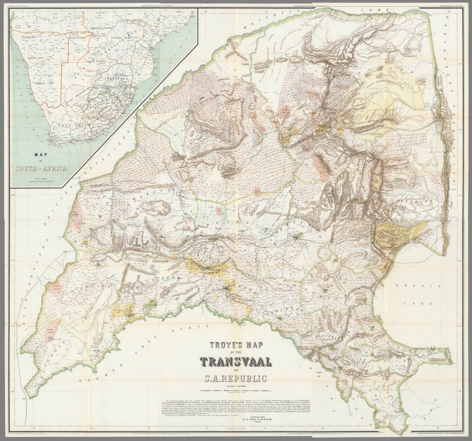 Composite: I-VI. Troye's Map of the Transvaal or S.A. Republic - David ...