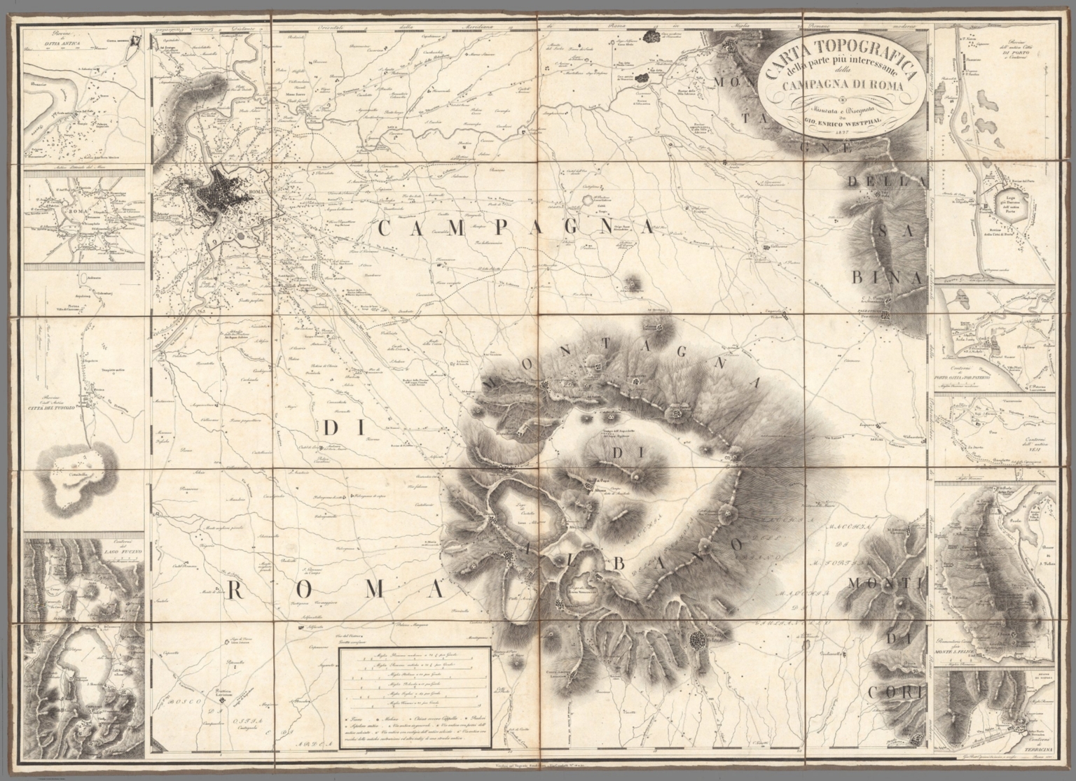 Carta Topografica della parte piu interessante della Campagna di Roma ...