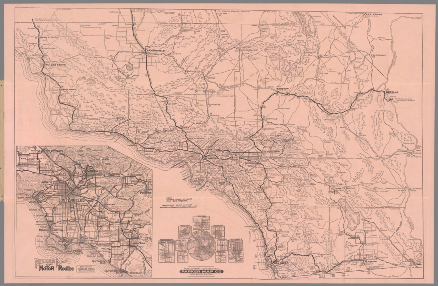 (Southern California) Road Maps of Central and Southern California ...