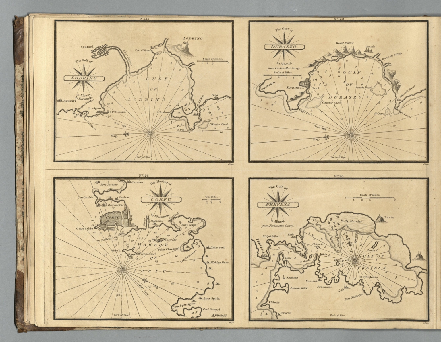 9C: No. 121. Gulf of Lodrino. No. 122. Gulf of Durazzo. No. 125. Harbor ...