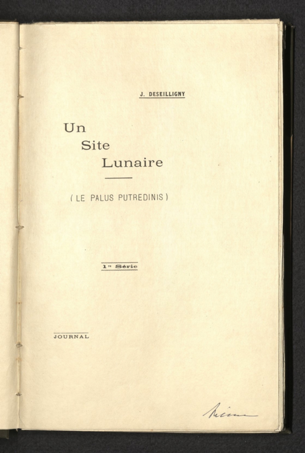 Title: Un site lunaire : (Le Palus Putredinis). Journal. - David Rumsey ...