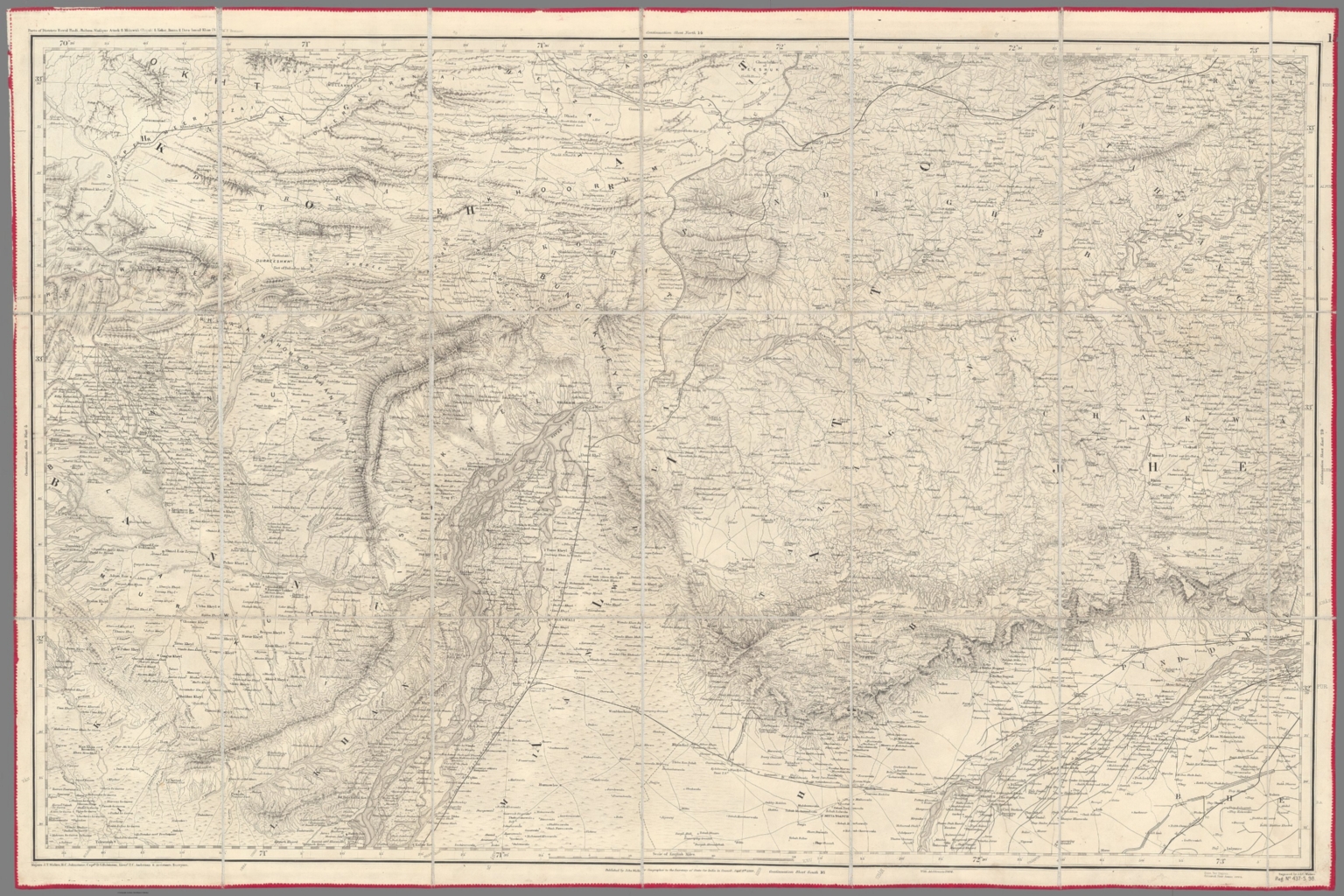 Sheet 15 Indian Atlas. Parts of Districts Rawal Pindi, Jhelum, Shahpur ...